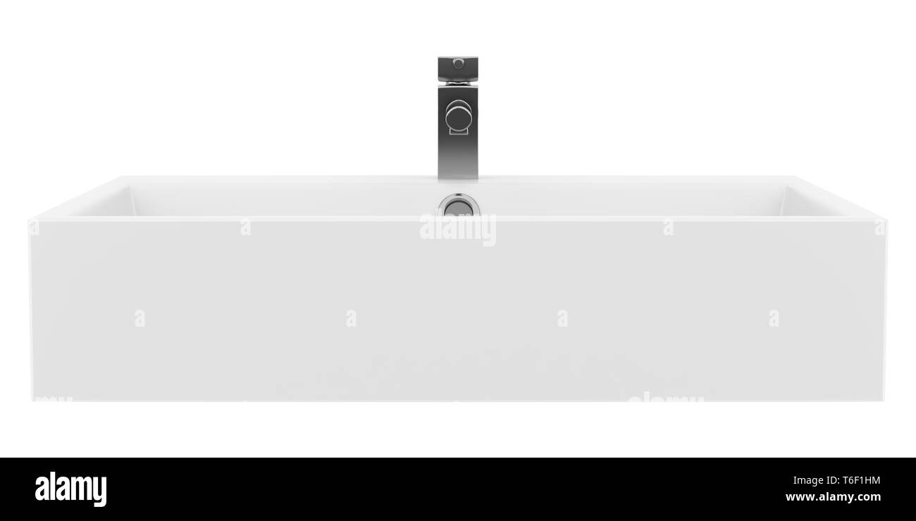 ceramic bathroom sink isolated on white background Stock Photo - Alamy