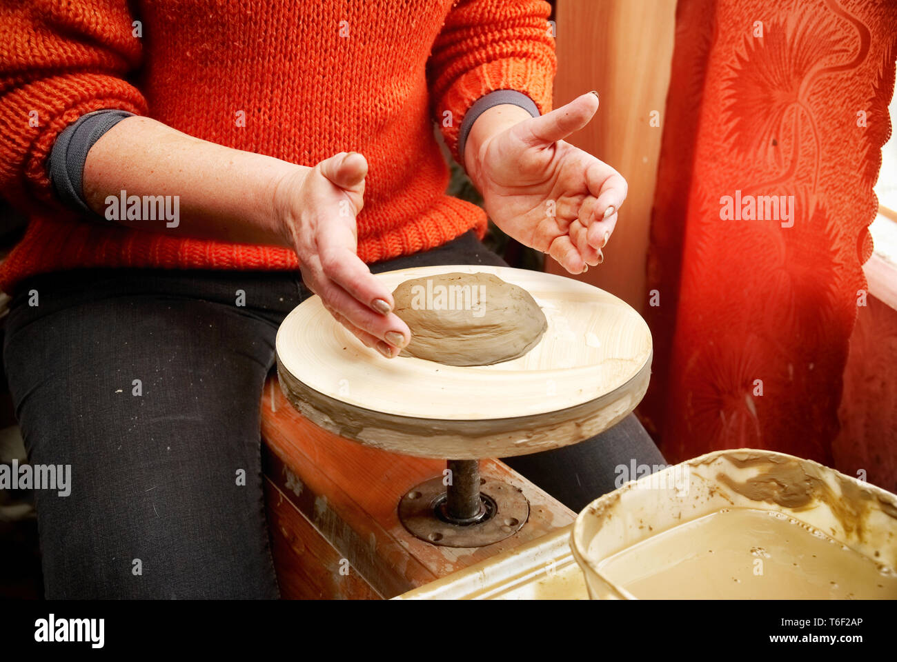Hands forming clay pot Stock Photo - Alamy