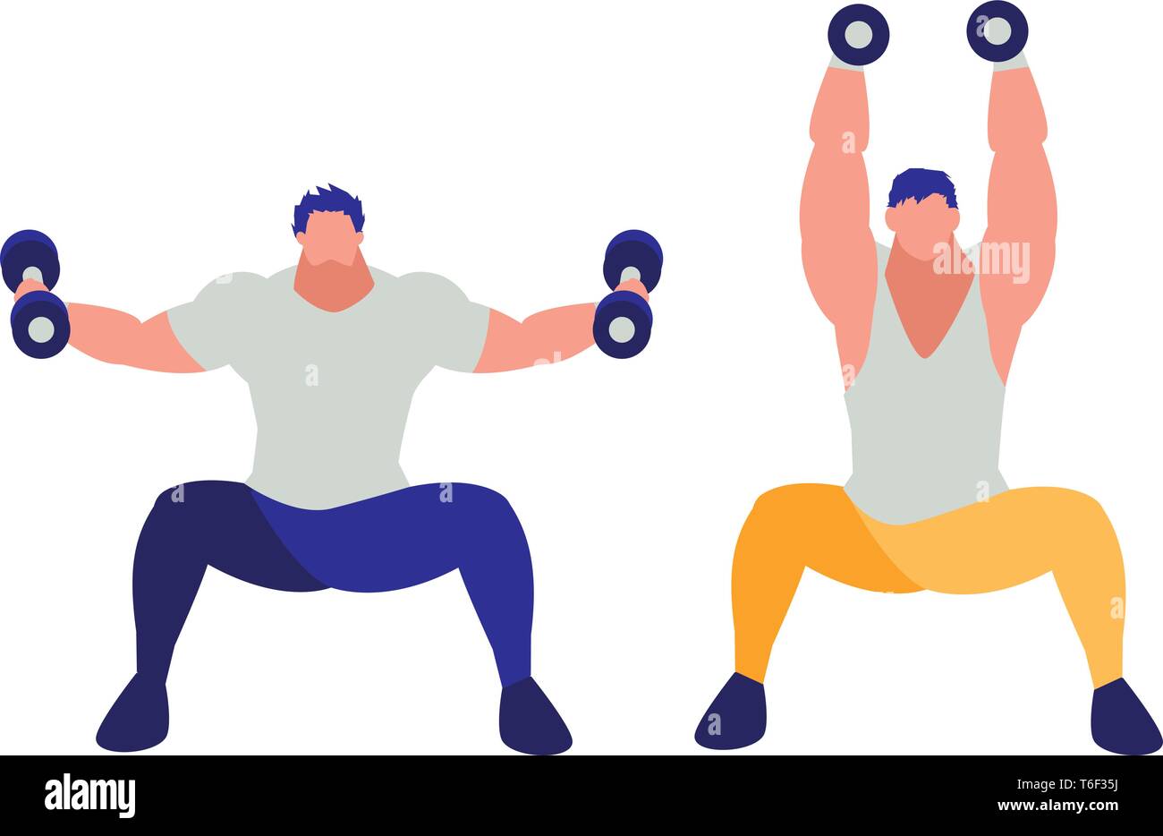 athletic men weight lifting characters vector illustration design Stock ...