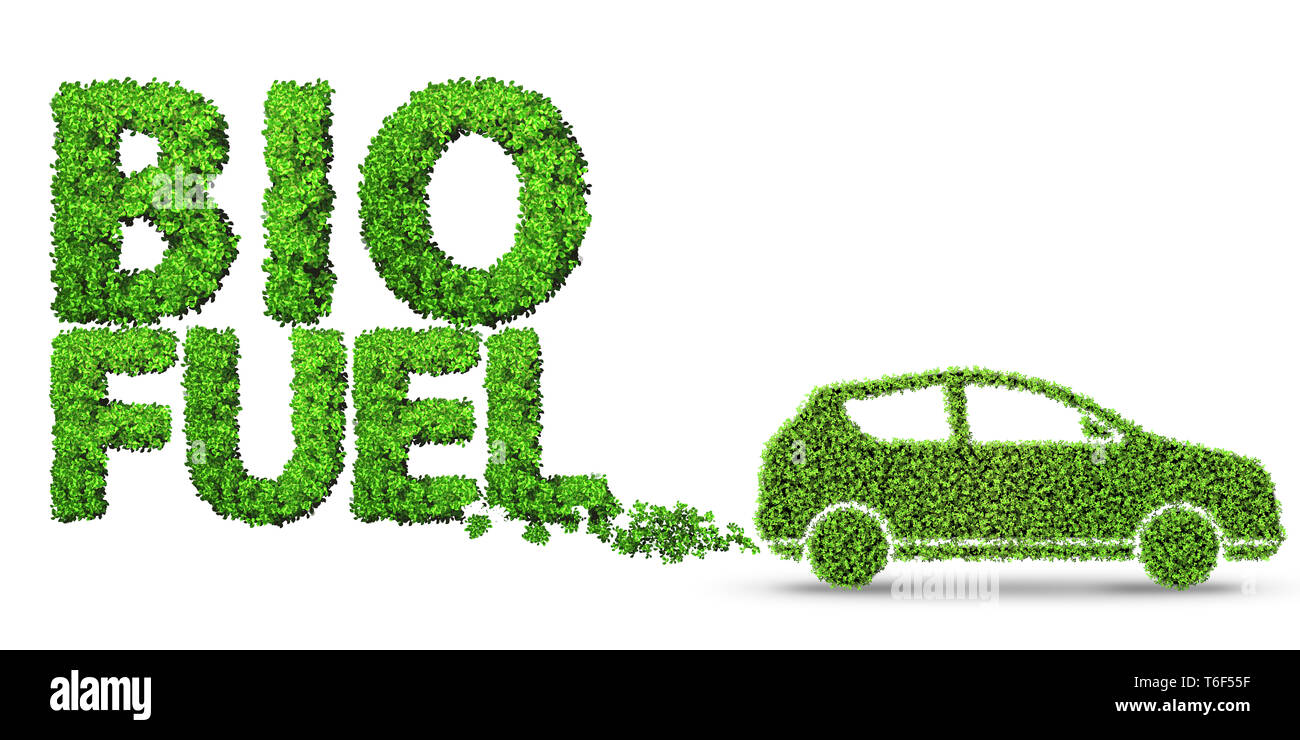 Car powered by biofuel - 3d rendering Stock Photo - Alamy