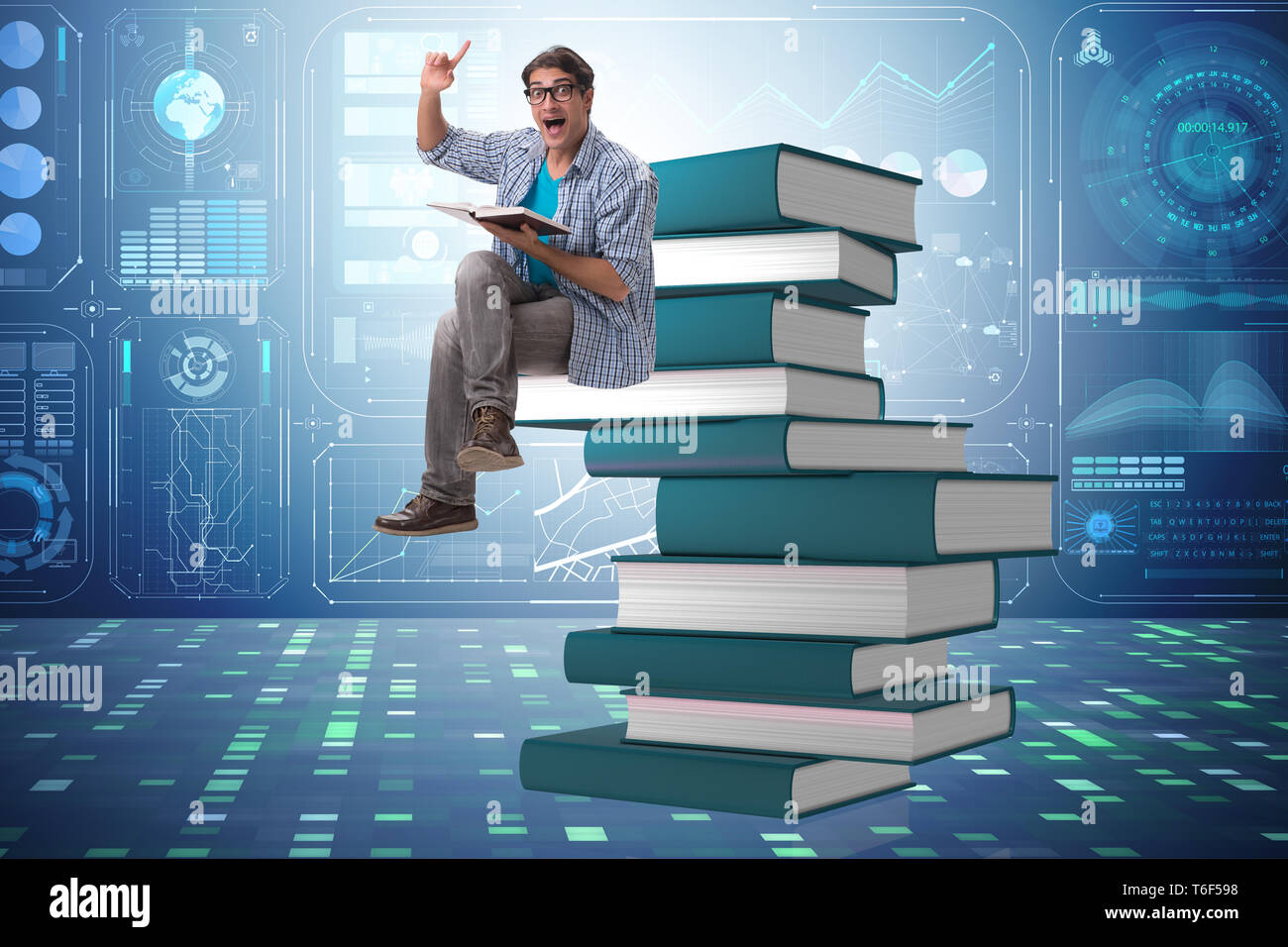 Young male student in education concept Stock Photo - Alamy