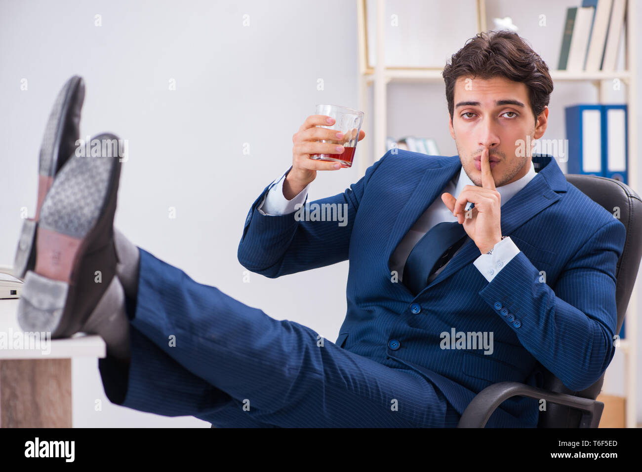 Young drunk employee in the office hi-res stock photography and images ...