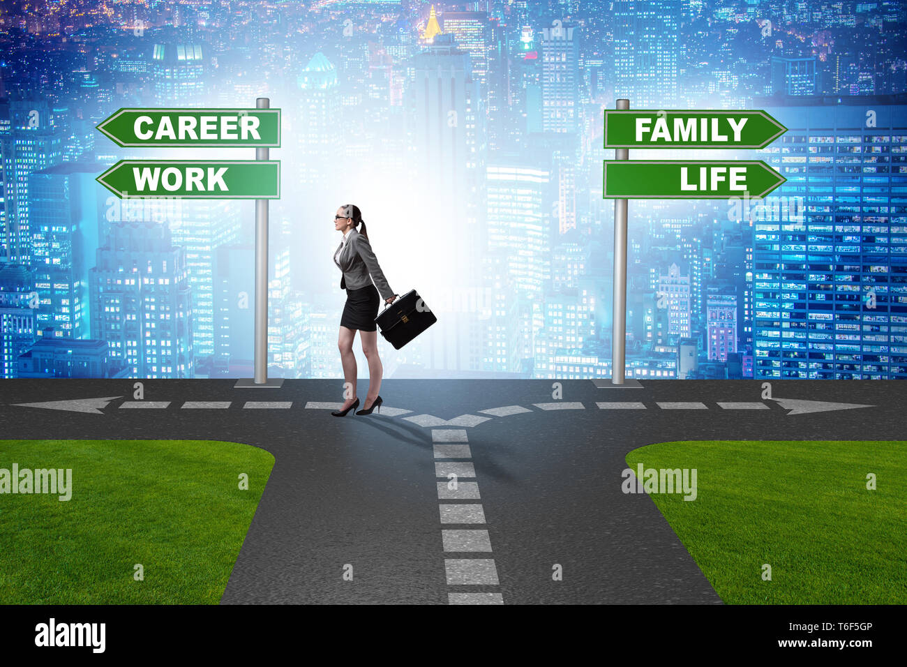 Work life or home balance business concept Stock Photo - Alamy