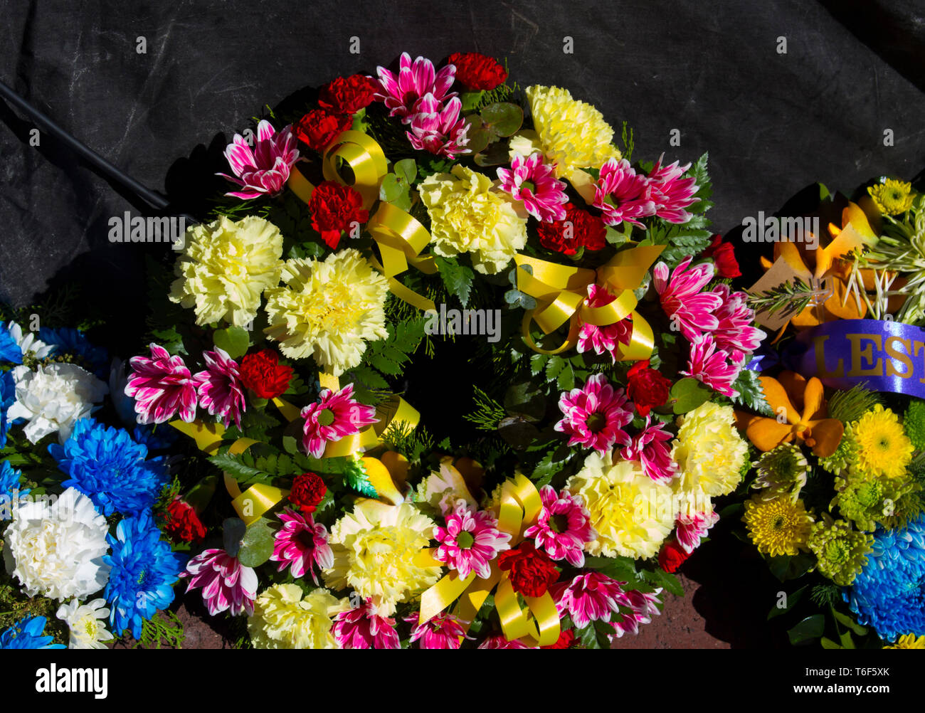 Colorful floral wreaths for Anzac Day holiday memorial celebrations ...