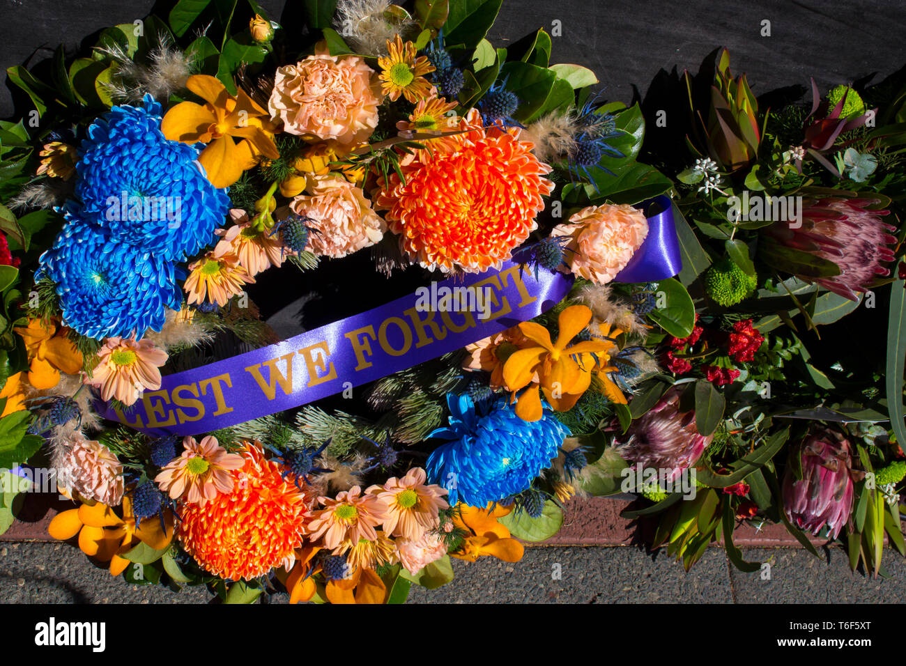 Colorful floral wreaths for Anzac Day holiday memorial celebrations ...