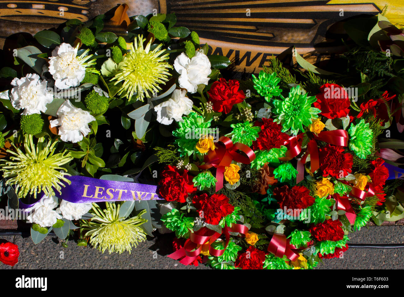 Colorful floral wreaths for Anzac Day holiday memorial celebrations ...