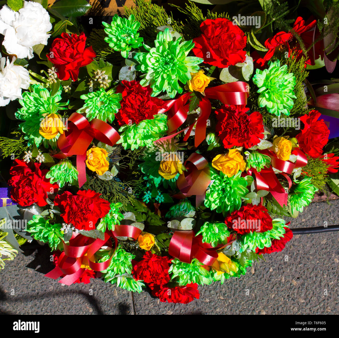 Colorful floral wreaths for Anzac Day holiday memorial celebrations ...