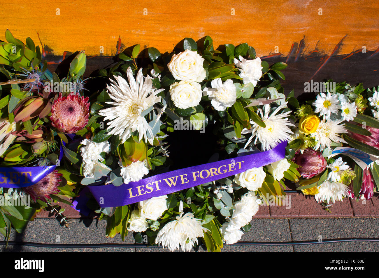 Colorful floral wreaths for Anzac Day holiday memorial celebrations ...