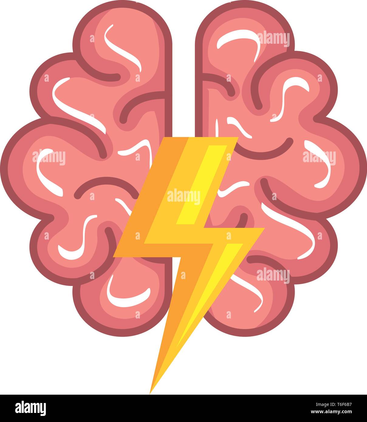 brain human organ with ray power Stock Vector Image & Art - Alamy