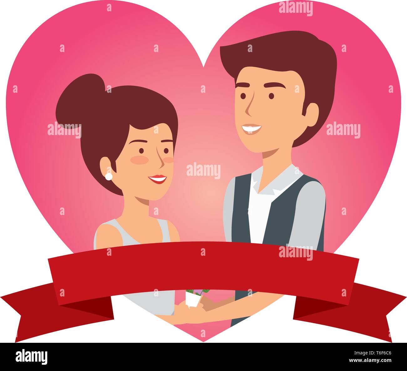 recently married couple in heart frame Stock Vector Image & Art - Alamy