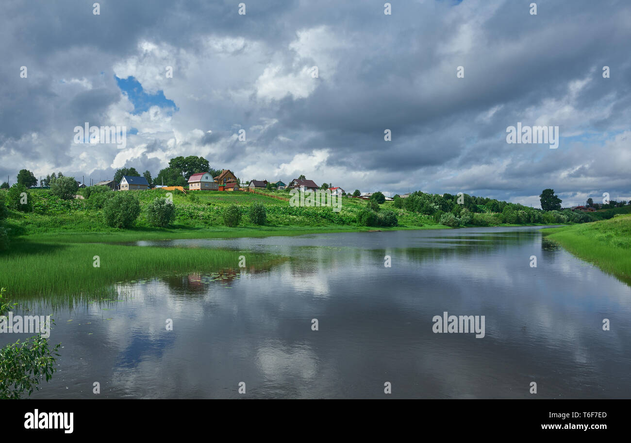 Russian Northern Village Matigory Stock Photo - Alamy