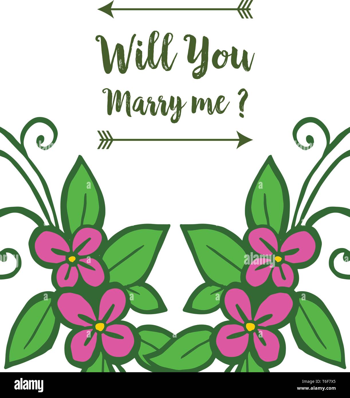 Vector illustration invitation card will you marry me with various of ...