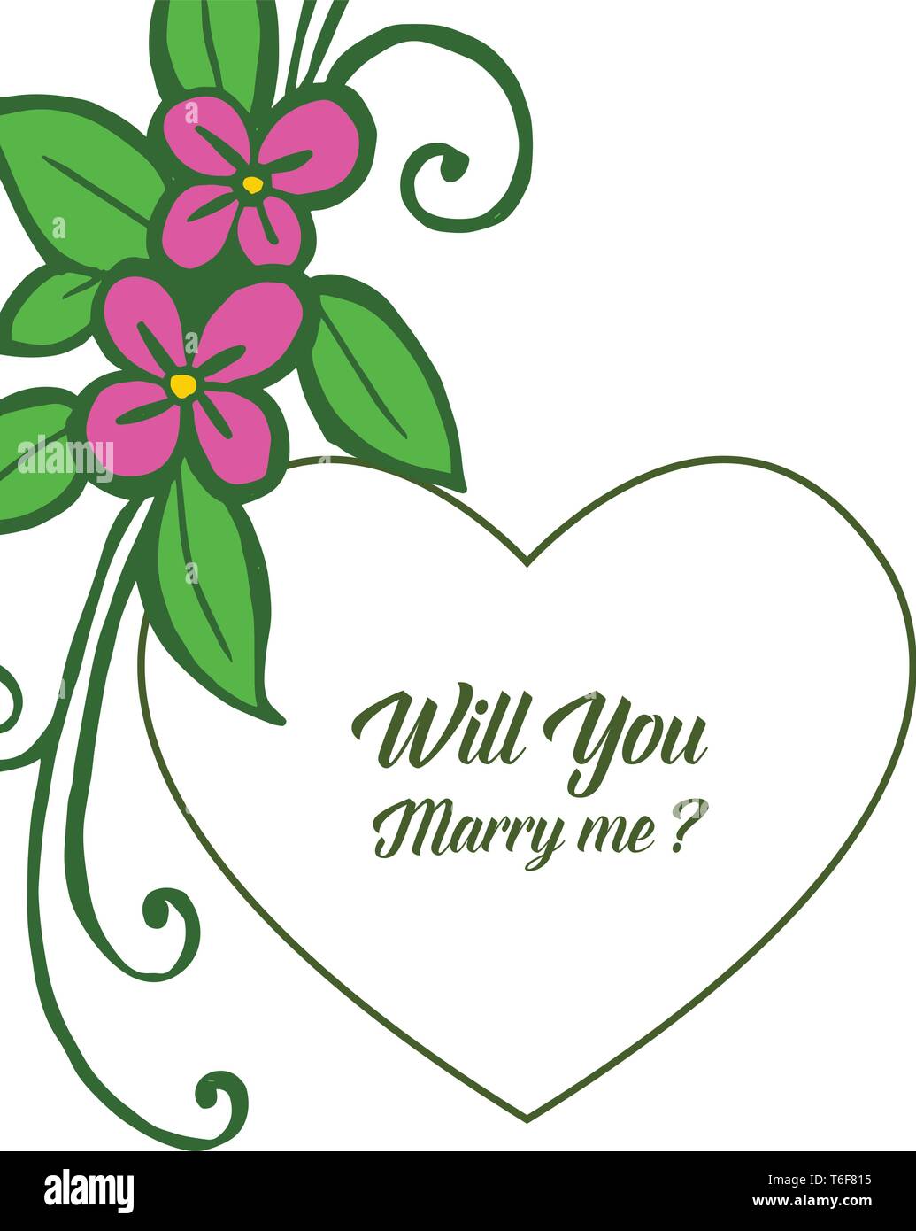 Vector illustration invitation card will you marry me with various of ...