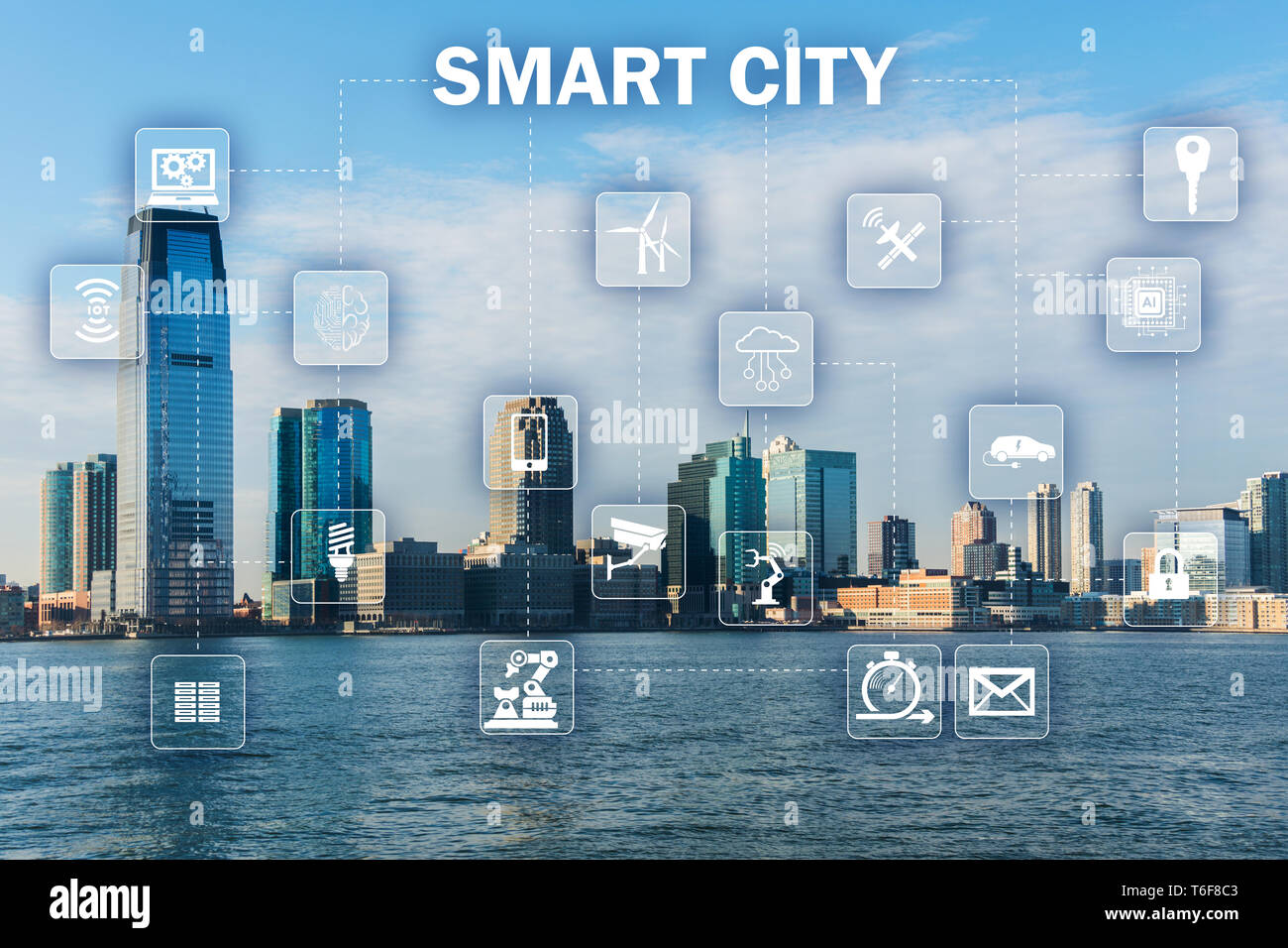 Concept of smart city and internet of things Stock Photo - Alamy