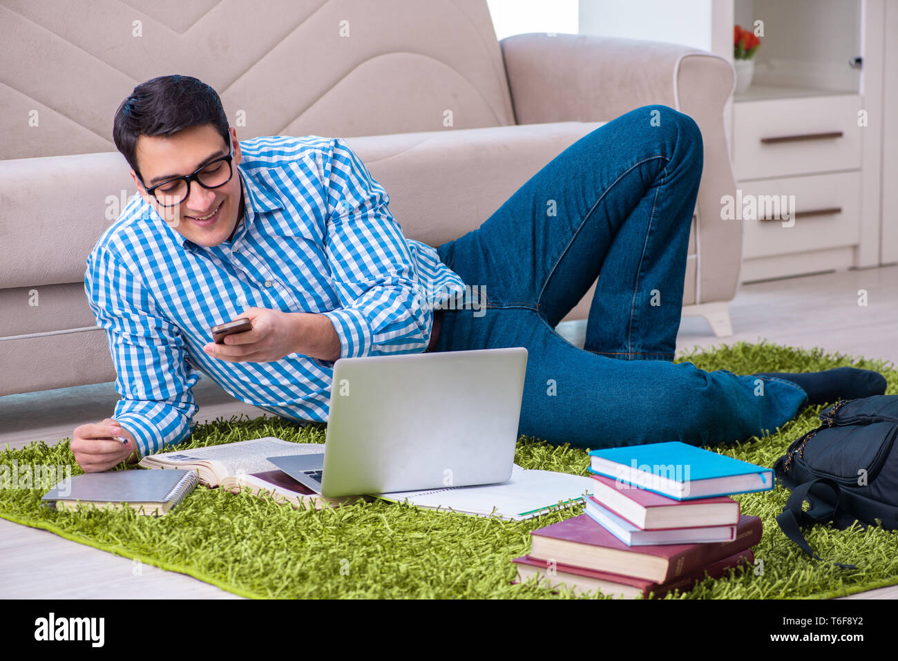 Student doing distance MBA online training Stock Photo - Alamy
