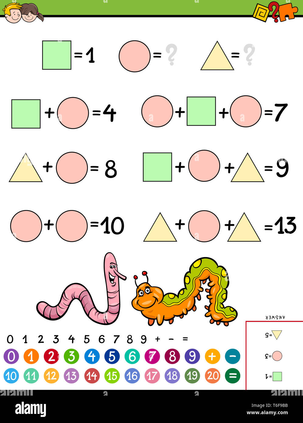maths calculation educational game for kids Stock Photo - Alamy