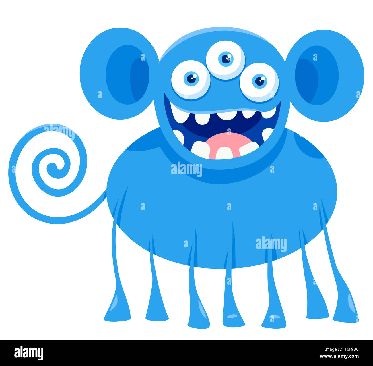 blue monster fantasy character cartoon illustration Stock Photo - Alamy