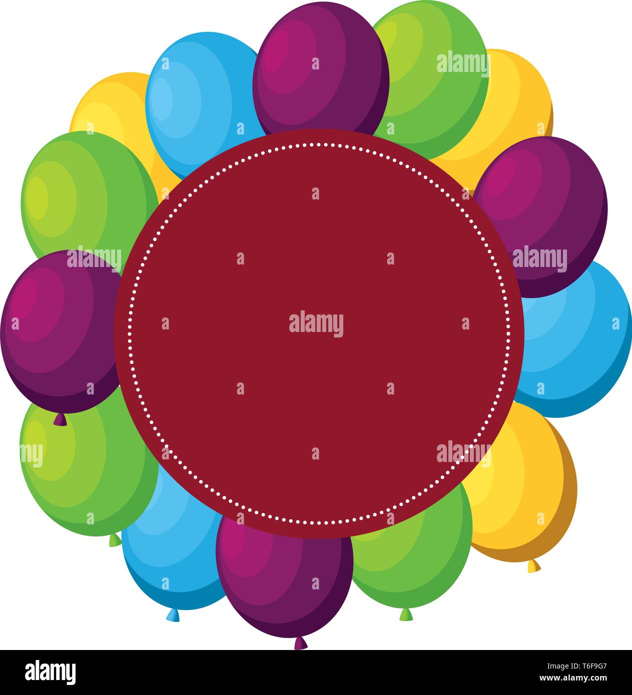 circular frame with balloons helium Stock Vector Image & Art - Alamy