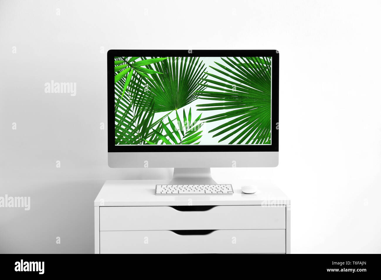 Stylish workplace with modern computer Stock Photo - Alamy