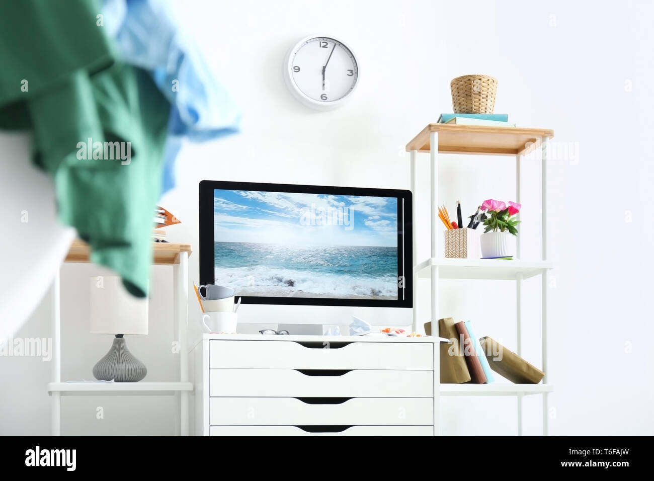 Stylish workplace with modern computer Stock Photo - Alamy