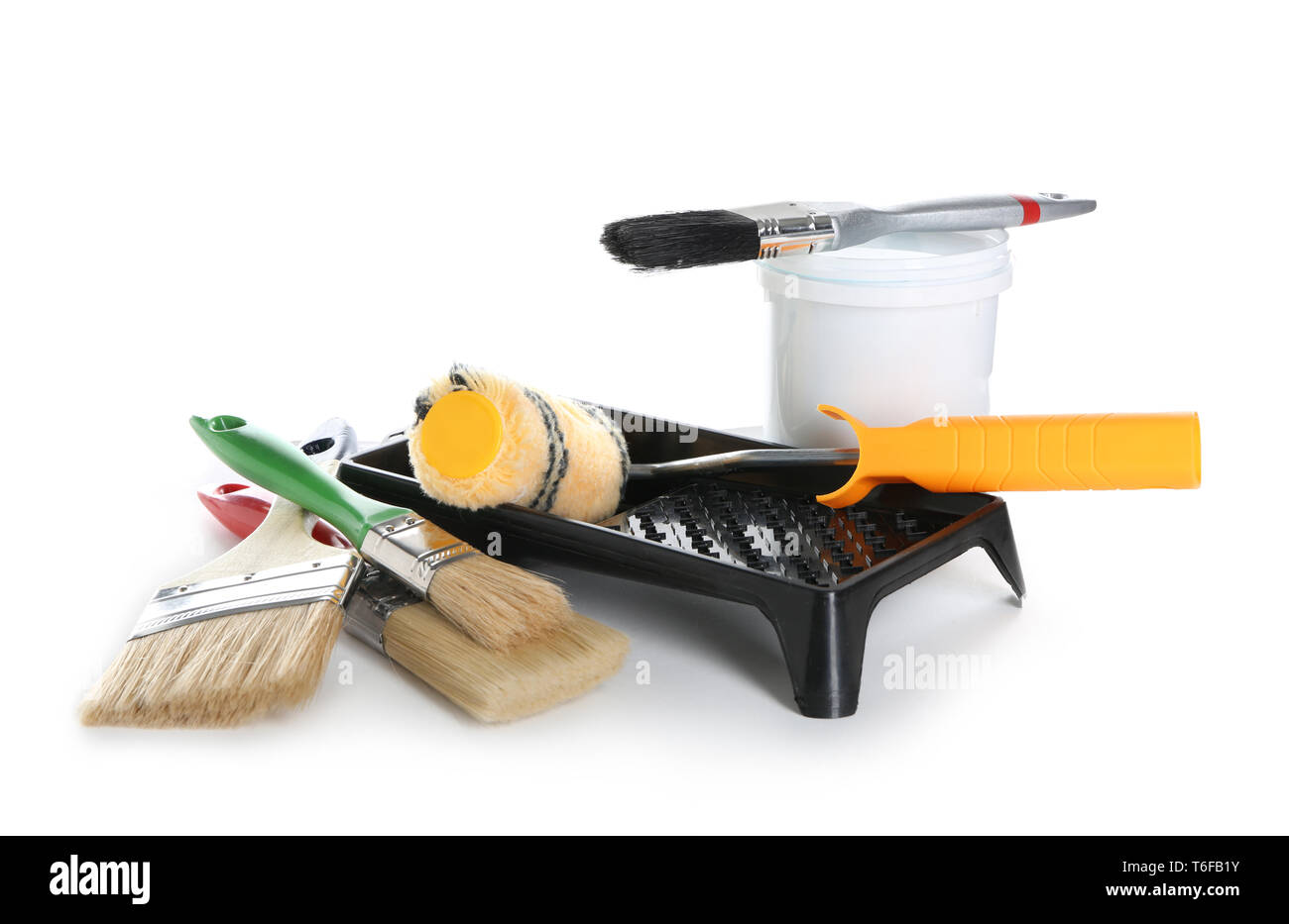 Roller paint brushes can Cut Out Stock Images & Pictures - Alamy