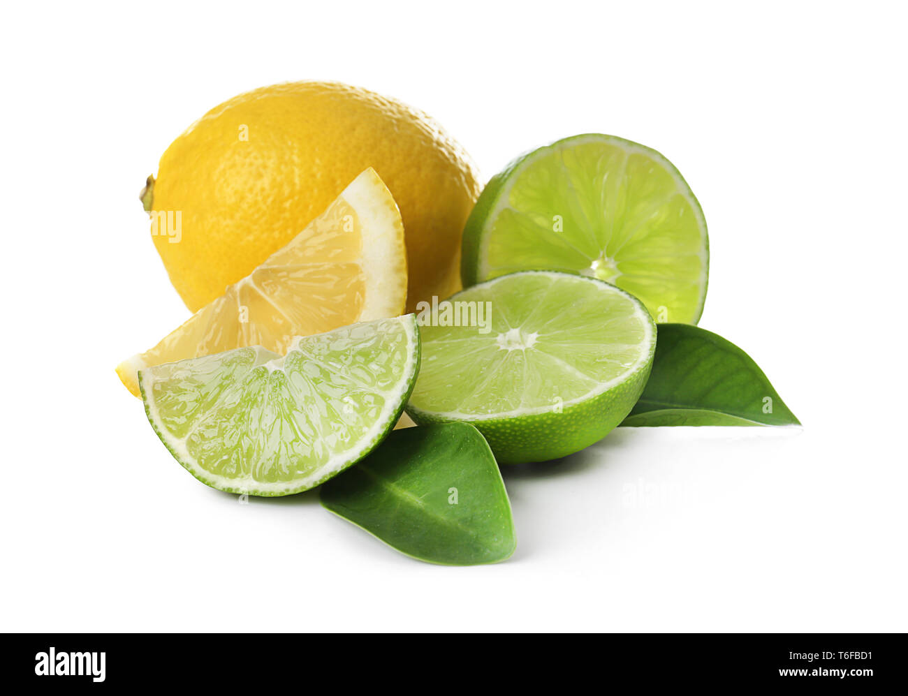 Fresh citrus fruits on white background Stock Photo - Alamy