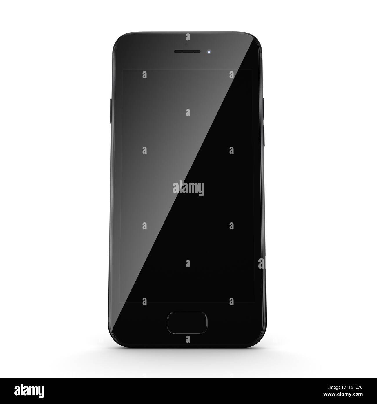 3D rendering black matt smart phone with black screen Stock Photo - Alamy