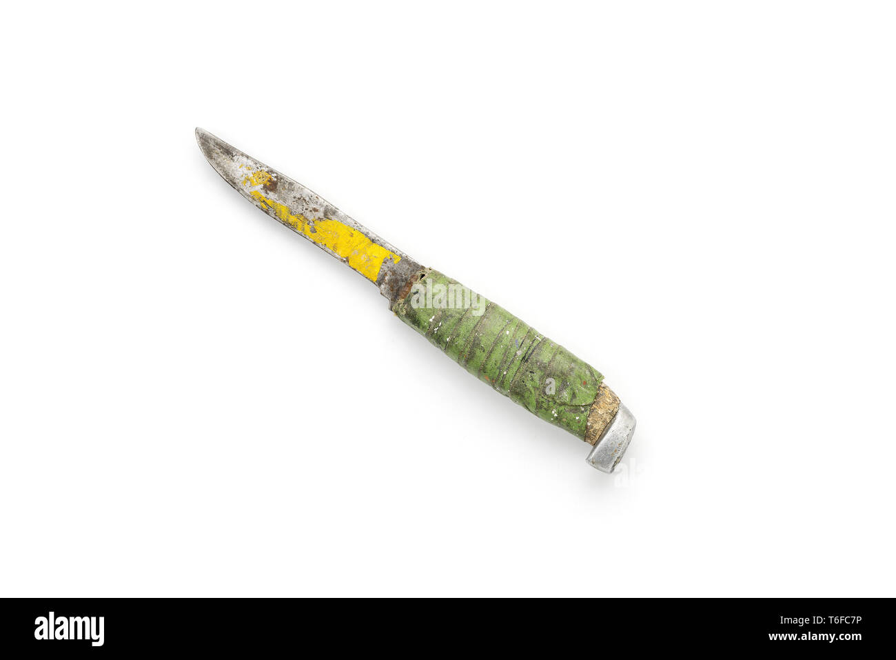 very old dirty knife, isolated on white Stock Photo - Alamy