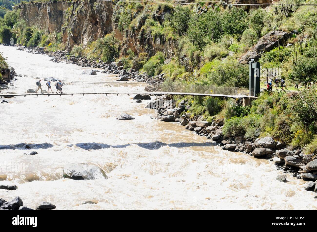 Bridge to the Inca Trail Peru Stock Photo - Alamy