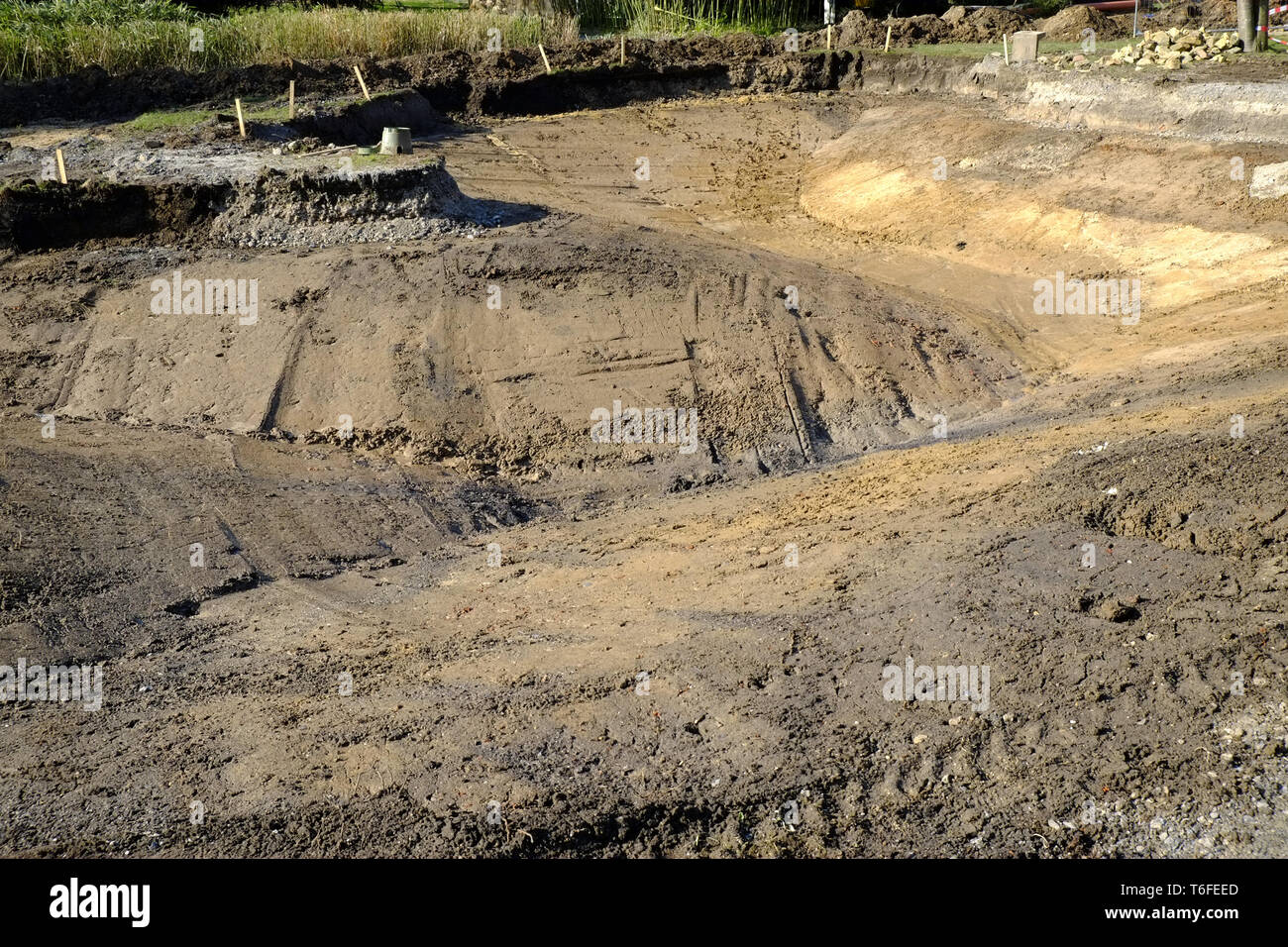 Pond in construction Stock Photo - Alamy