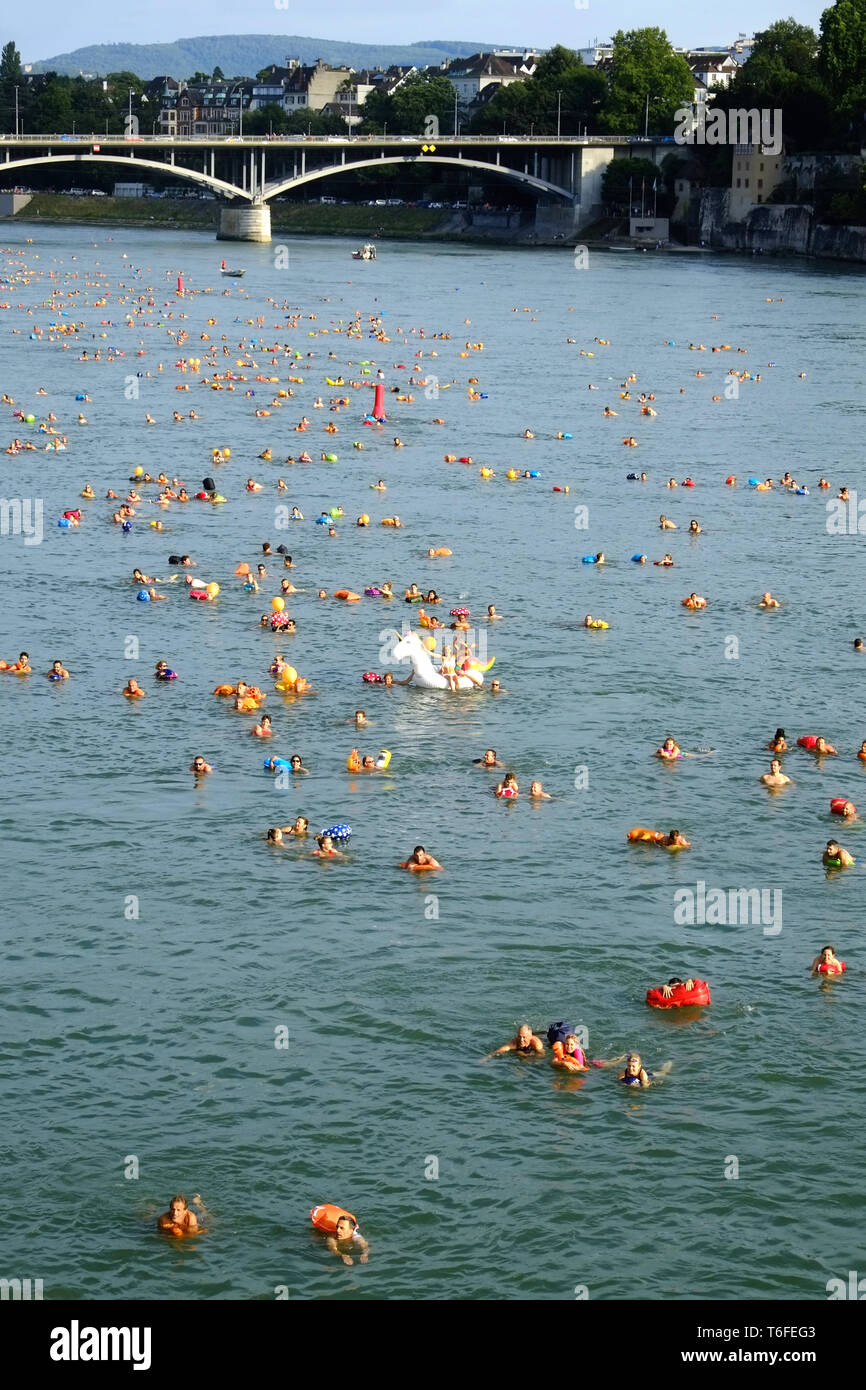 Rhineswimming in Basel Stock Photo - Alamy