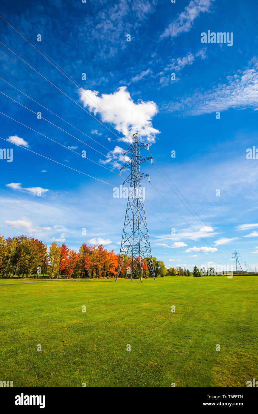 Power line support Stock Photo - Alamy
