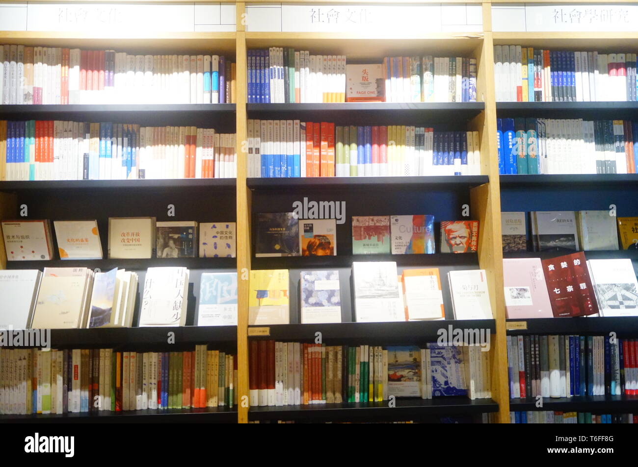 Shenzhen, China: book store interior views, displays and readers Stock ...