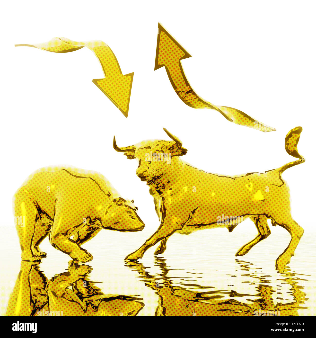 Digital Illustration of Bull and Bear Stock Photo - Alamy