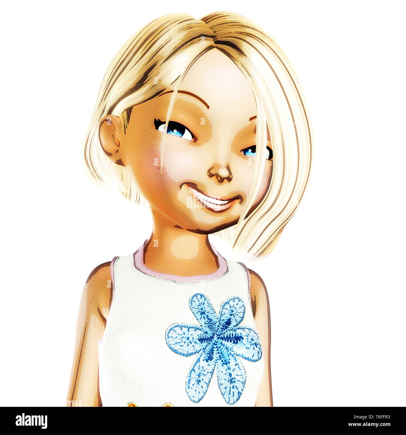 Digital 3D Illustration of a Toon Girl Stock Photo - Alamy