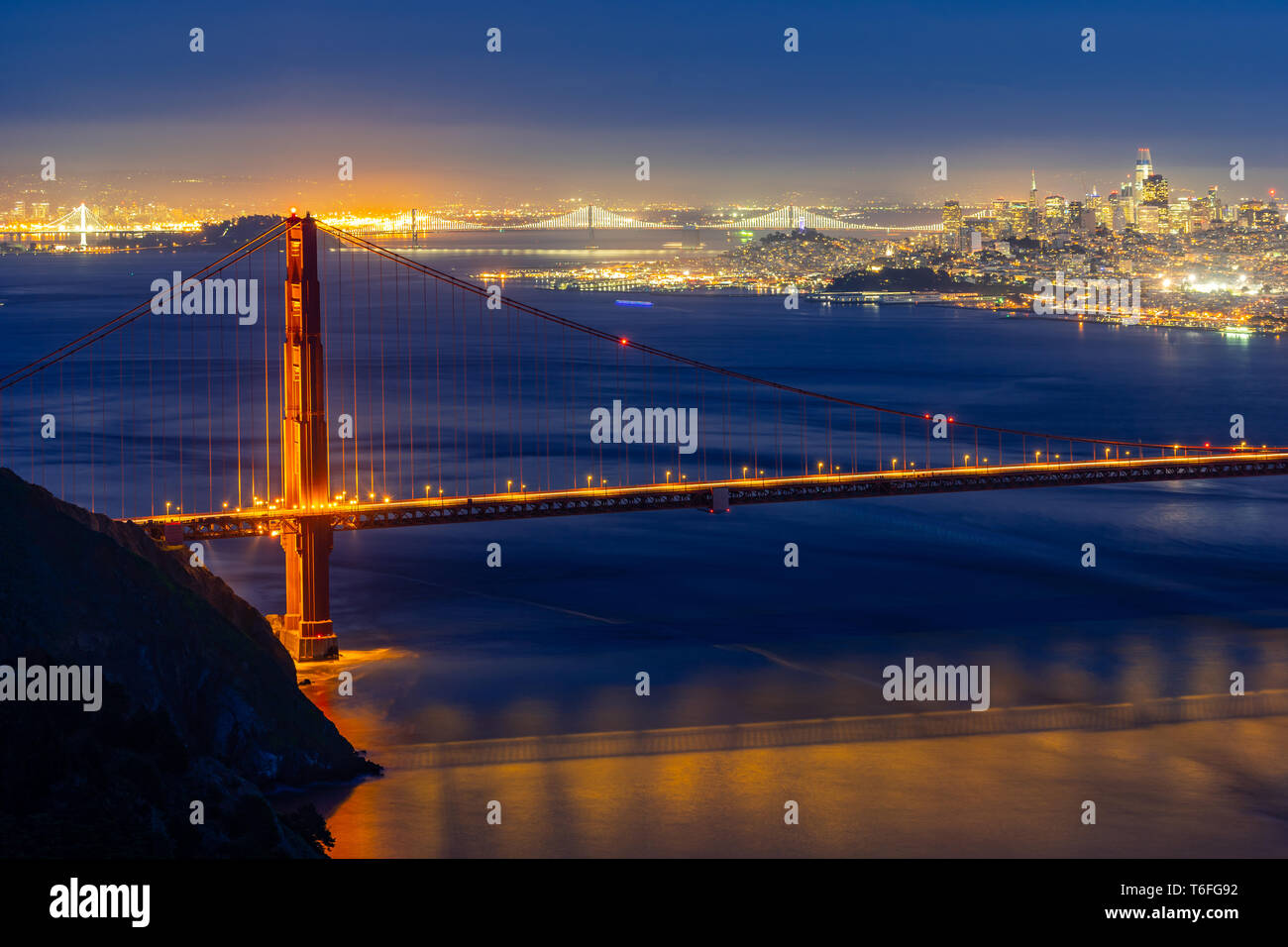Golden Gate bridge Sunset Stock Photo - Alamy