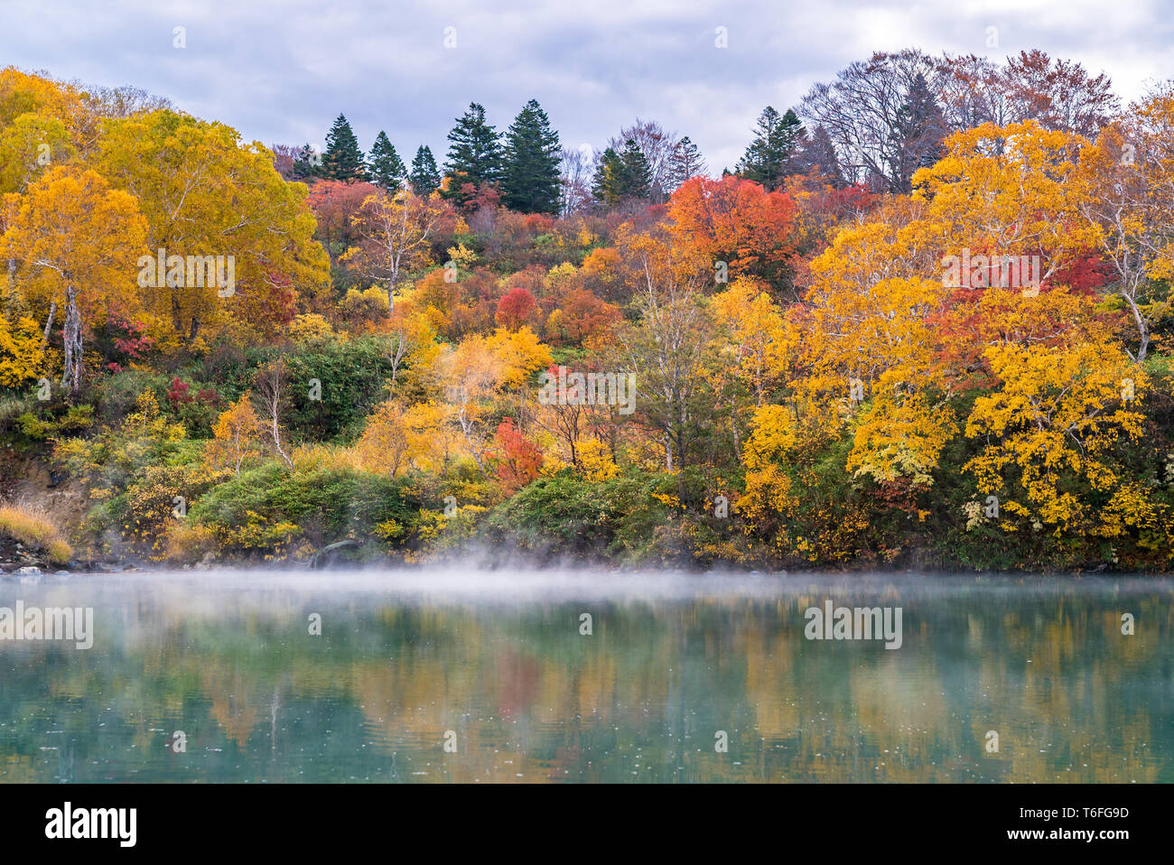 Autumn Onsen Lake Aomori Japan Stock Photo - Alamy