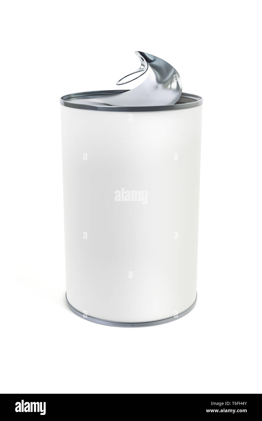 open white tin can Stock Photo - Alamy