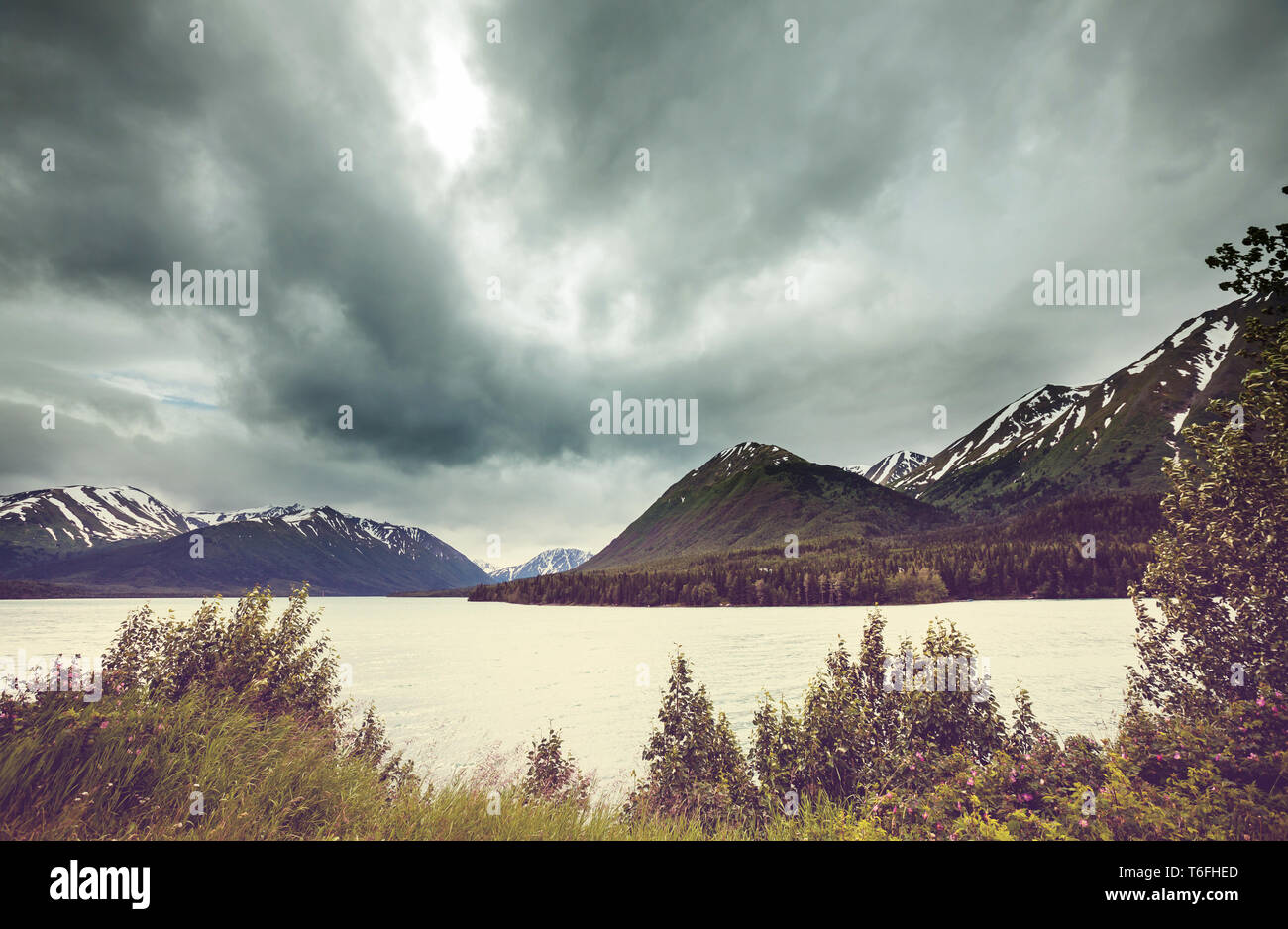 Lake in Alaska Stock Photo - Alamy