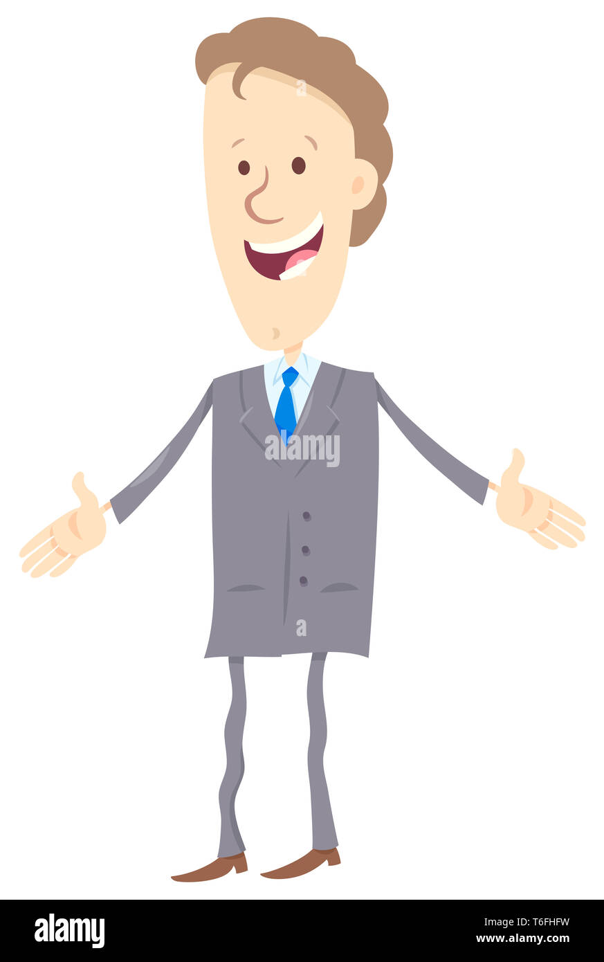 businessman cartoon happy character Stock Photo - Alamy