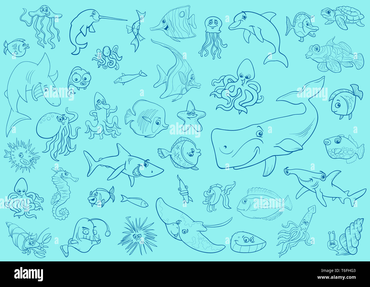 sea life animals background pattern Stock Photo - Alamy