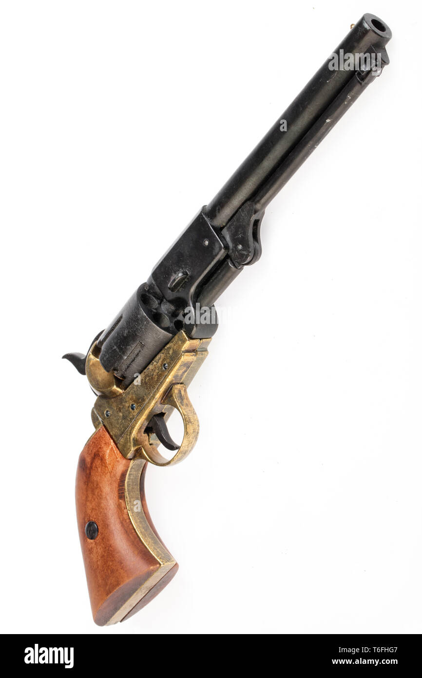 Old Revolver On Isolated Background Stock Photo - Alamy