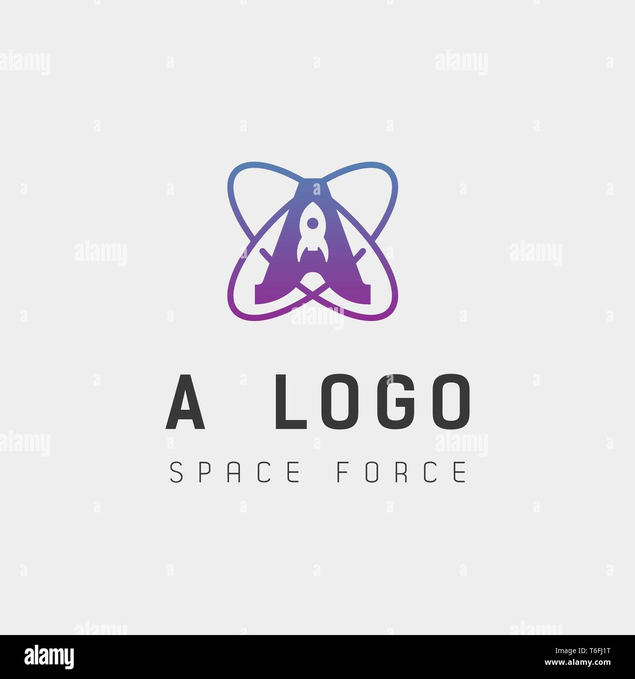 space force logo a initial design galaxy rocket vector in gradient ...