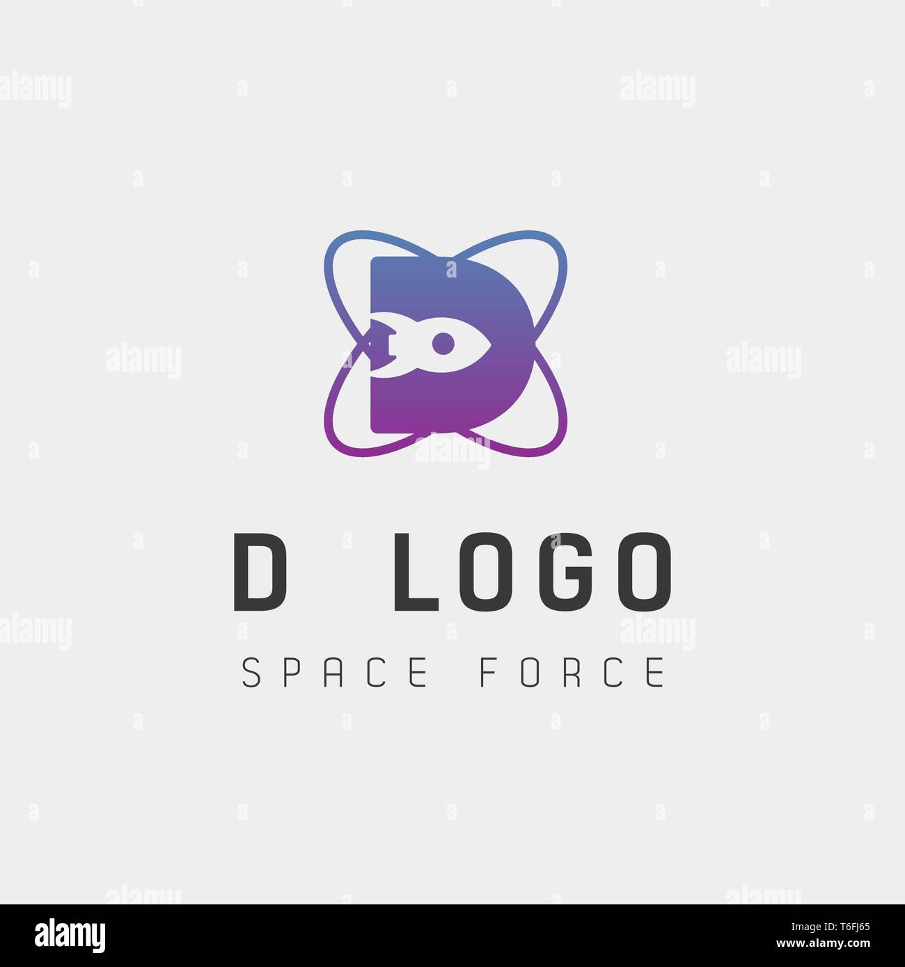space force logo design d initial galaxy rocket vector in gradient ...