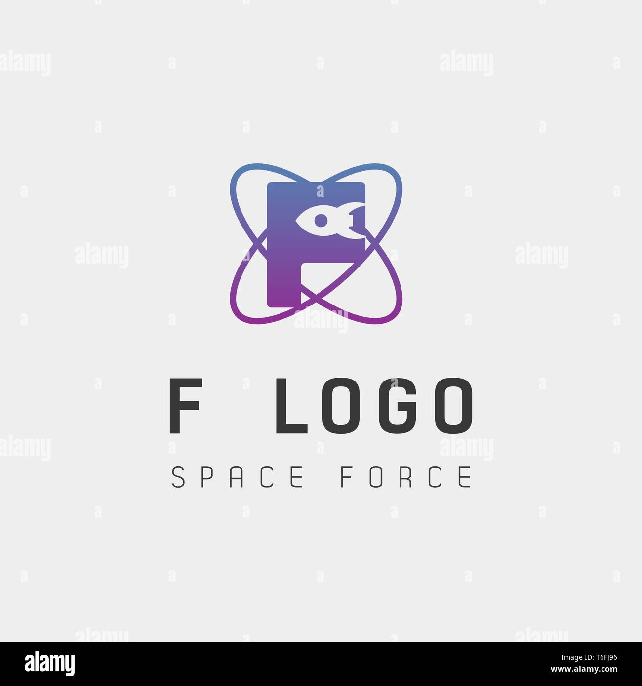 space force logo design f initial galaxy rocket vector in gradient ...