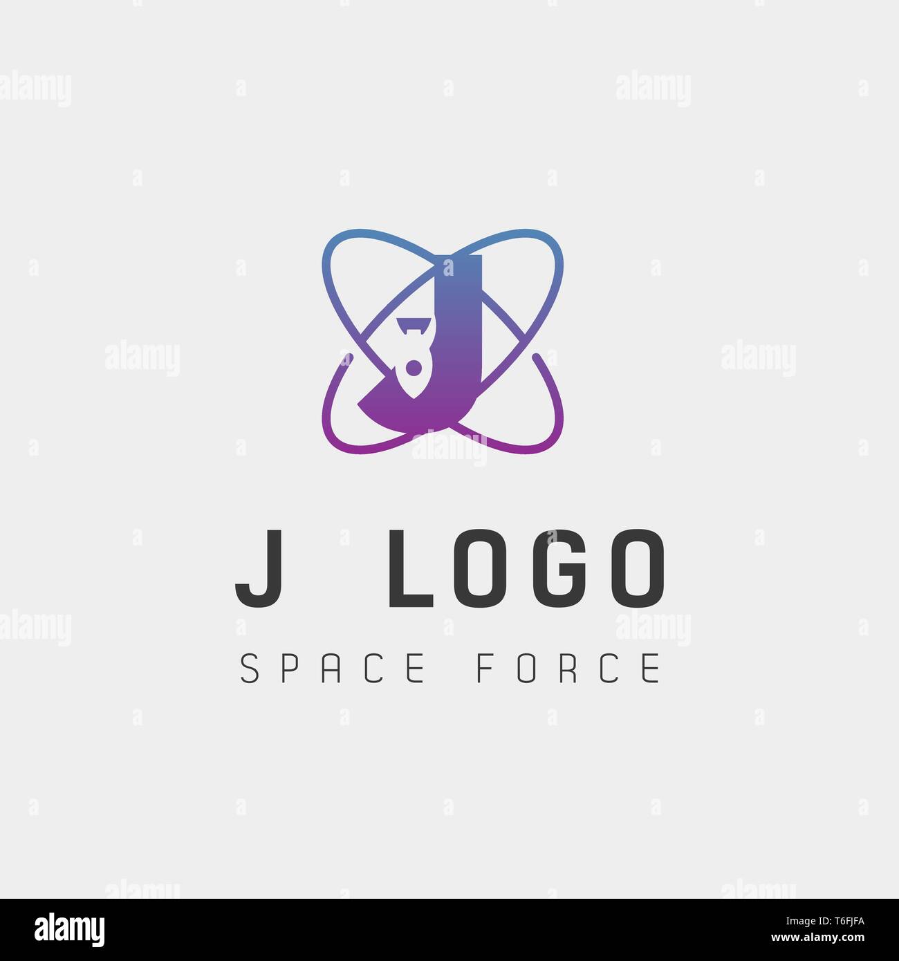 space force logo design j initial galaxy rocket vector in gradient ...