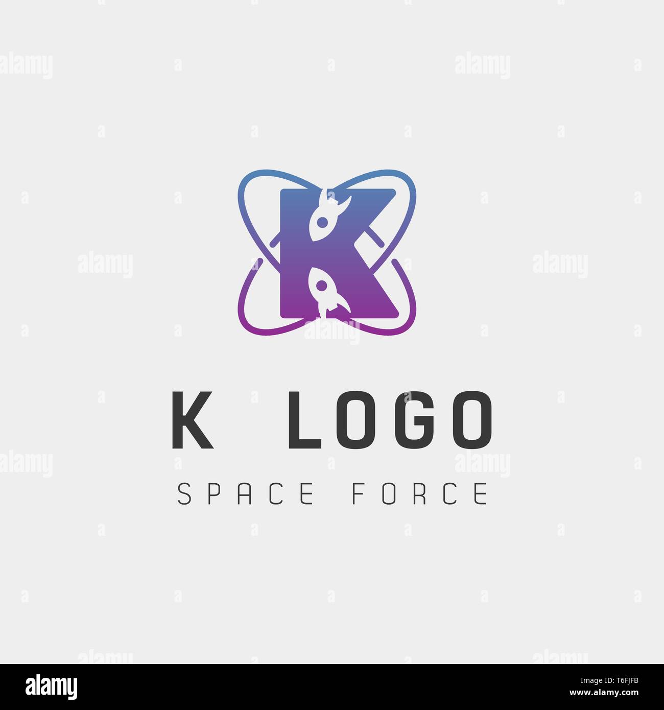 space force logo design k initial galaxy rocket vector in gradient ...