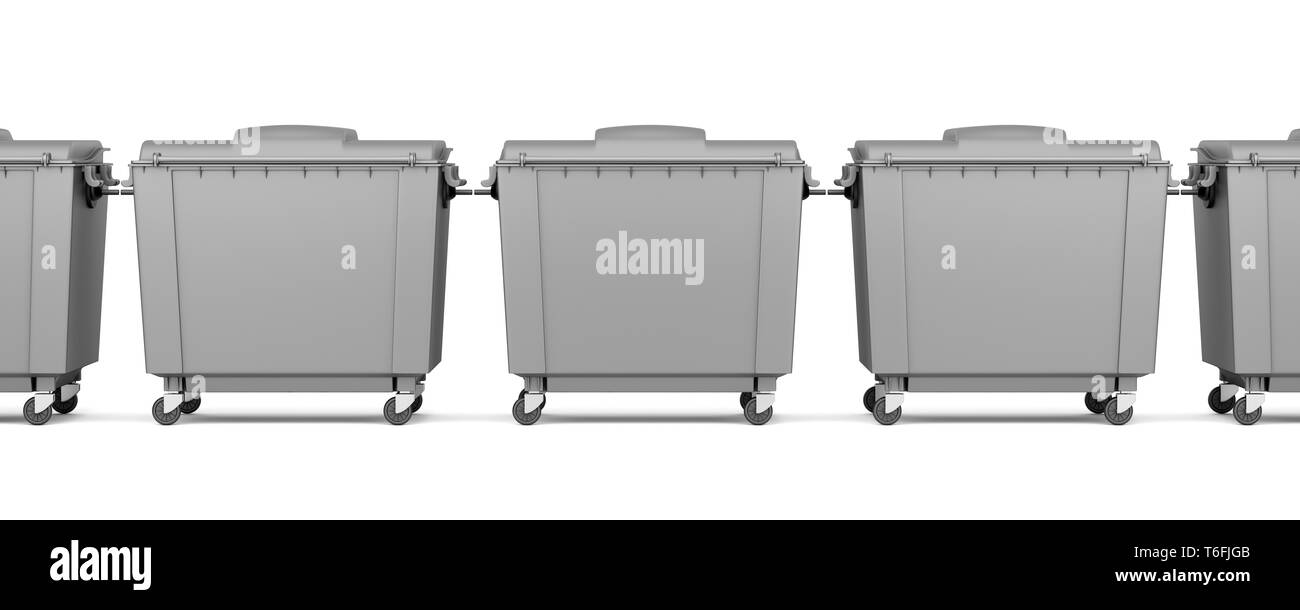 gray garbage containers isolated on white background Stock Photo - Alamy