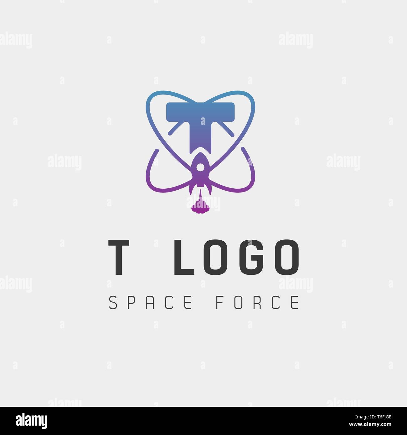 space force logo design t initial galaxy rocket vector in gradient ...