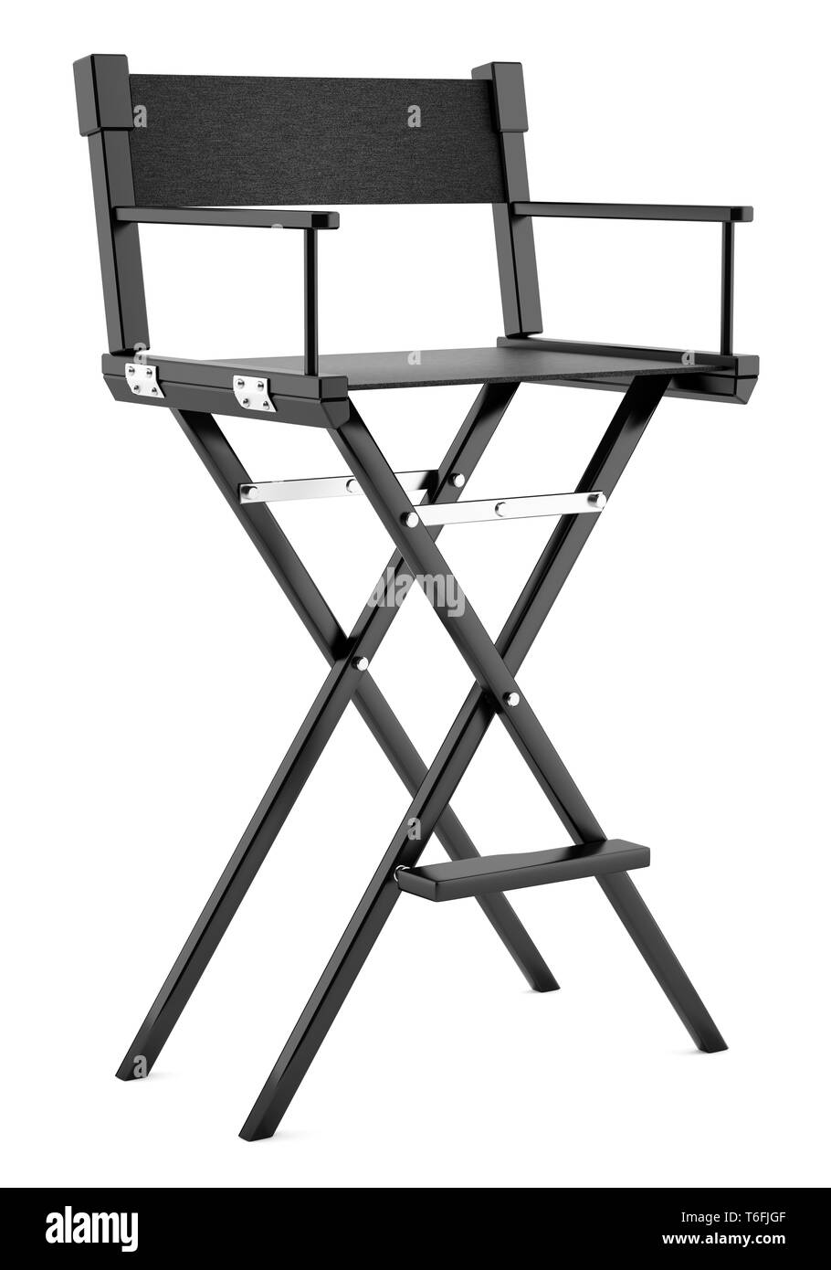 black director`s chair isolated on white background Stock Photo - Alamy